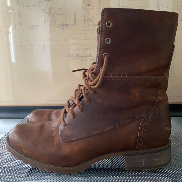 Timberland | Shoes | Timberland Brown Leather Combat Boot | Poshmark